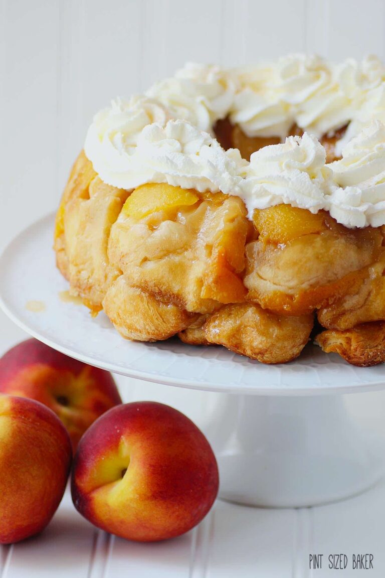 Peaches and Cream Monkey Bread • Pint Sized Baker