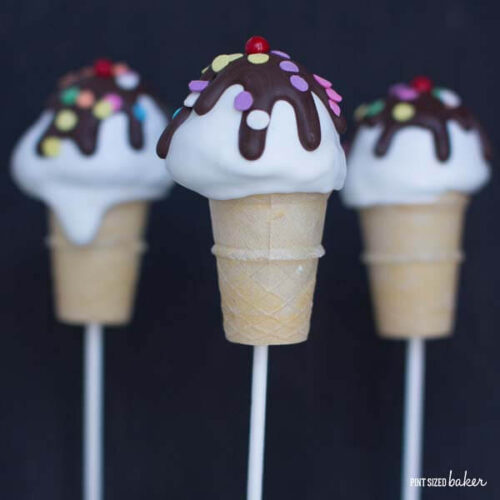Ice Cream Cone Cake Pops • Pint Sized Baker