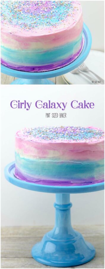 How to Make an Easy Girly Galaxy Cake Tutorial • Pint Sized Baker