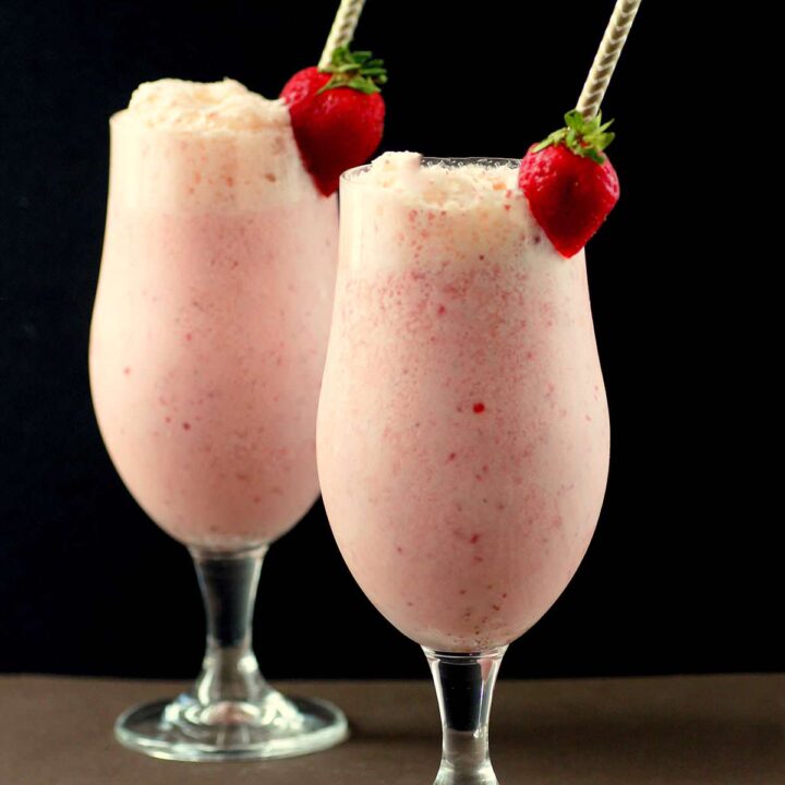Old Fashioned sparkly real Strawberry Milkshake • Pint Sized Baker
