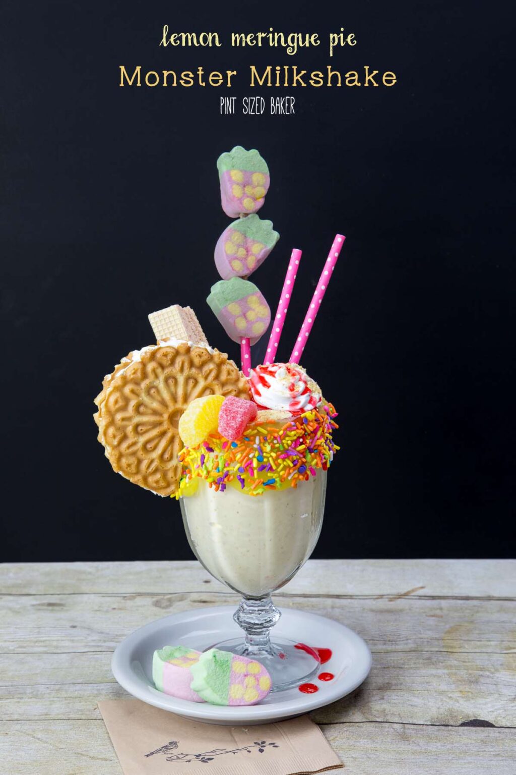 Lemon Meringue Pie Monster Milkshake • Pint Sized Baker