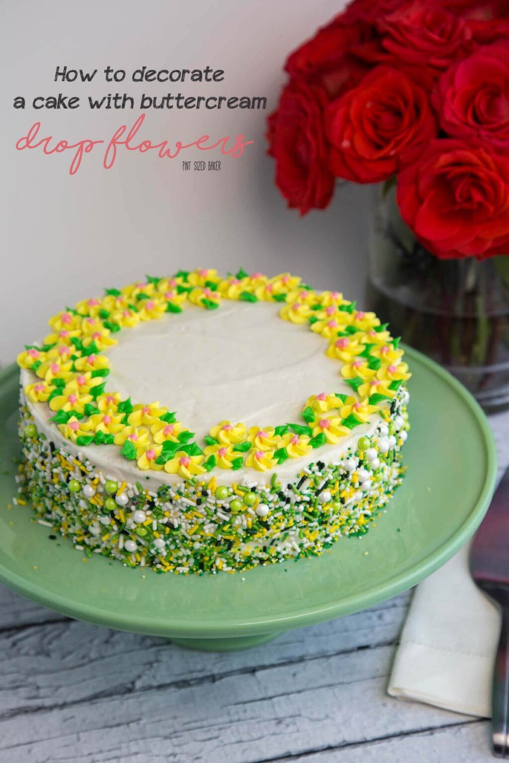 Adding Drop Flowers to a Cake • Pint Sized Baker
