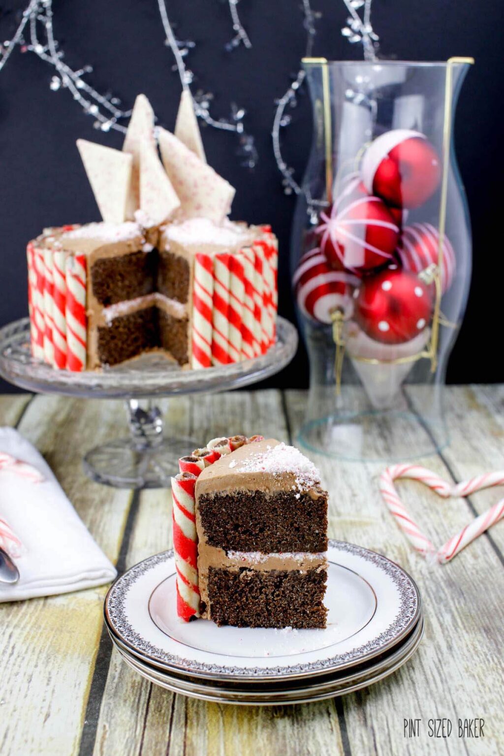 Chocolate Peppermint Christmas Cake • Pint Sized Baker