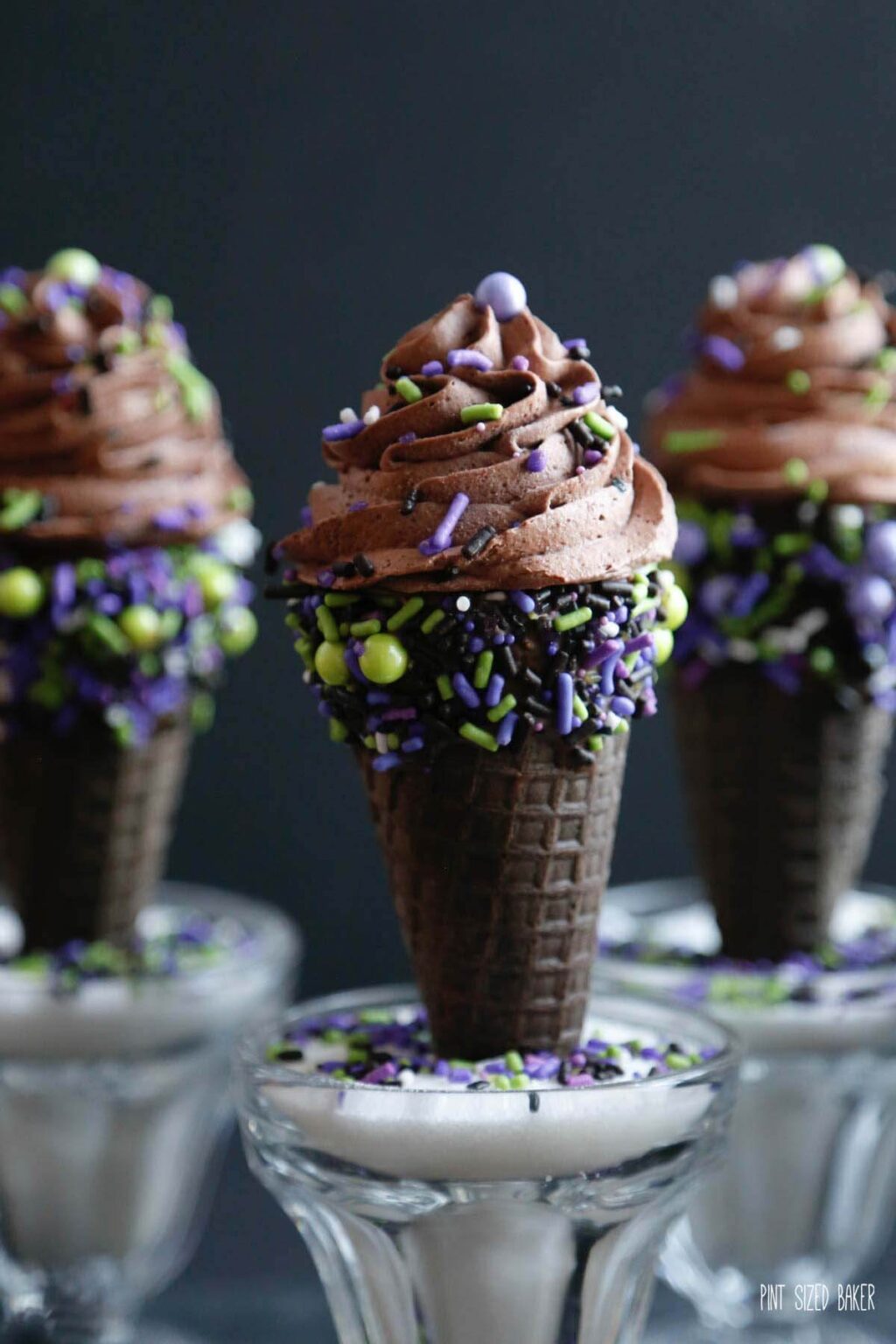 Halloween Mousse Ice Cream Cones • Pint Sized Baker