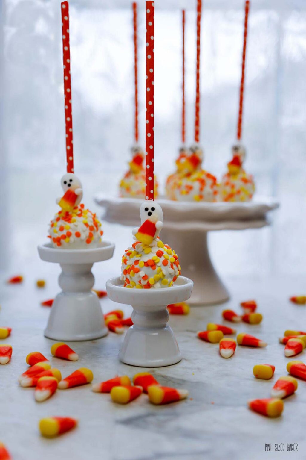 Halloween Candy Corn Cake Pops • Pint Sized Baker