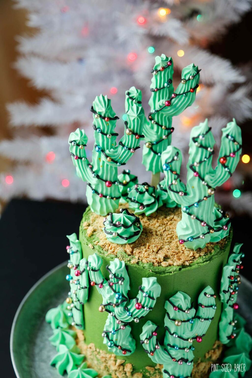 Christmas Saguaro Cactus Cake + Video • Pint Sized Baker