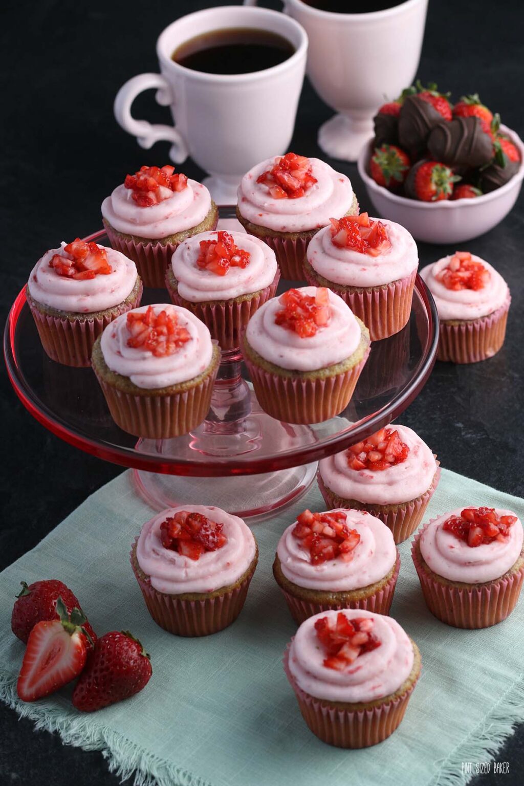 The Best Fresh Strawberry Cupcakes + Video • Pint Sized Baker