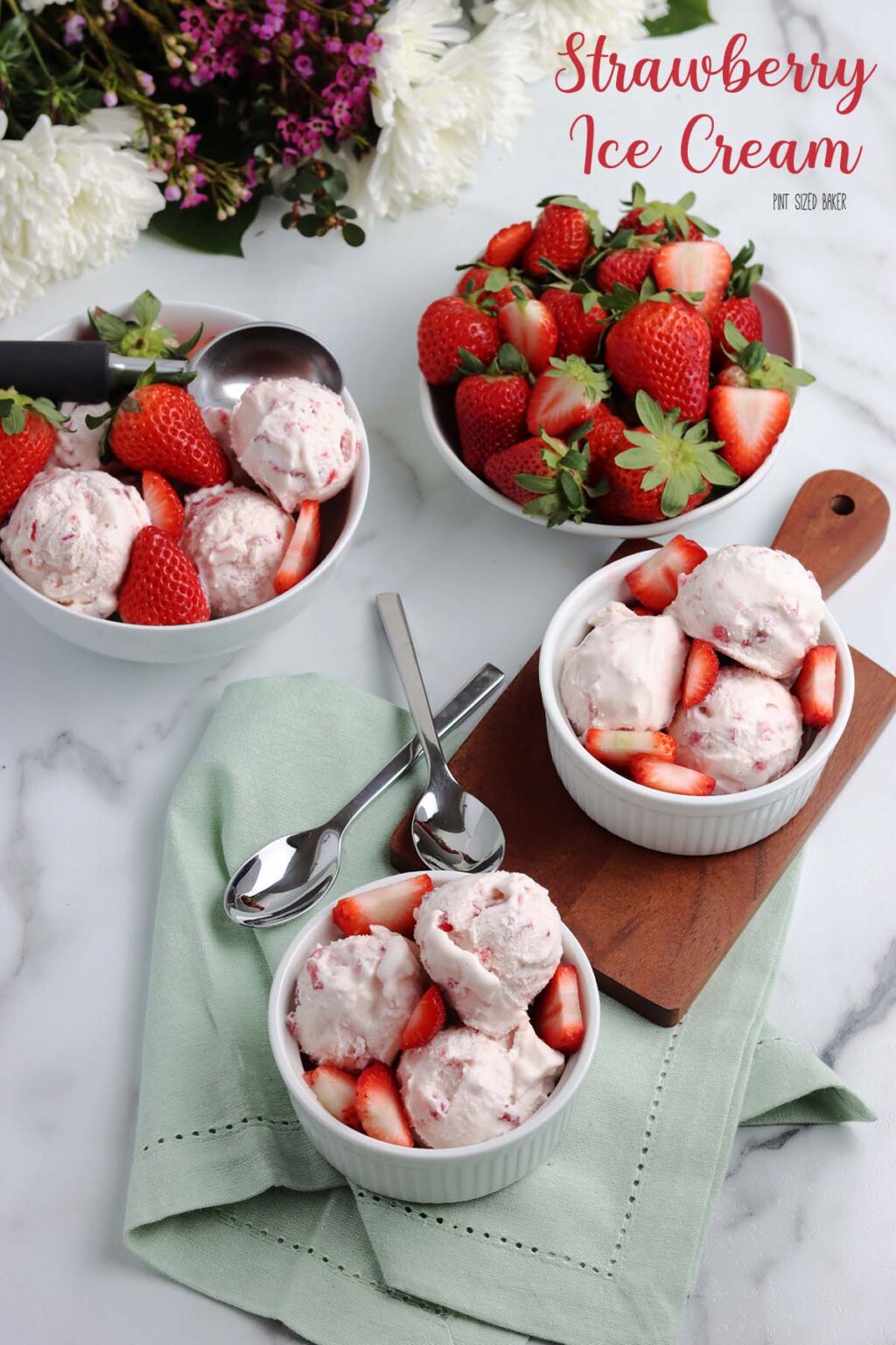 Homemade Strawberry Ice Cream • Pint Sized Baker