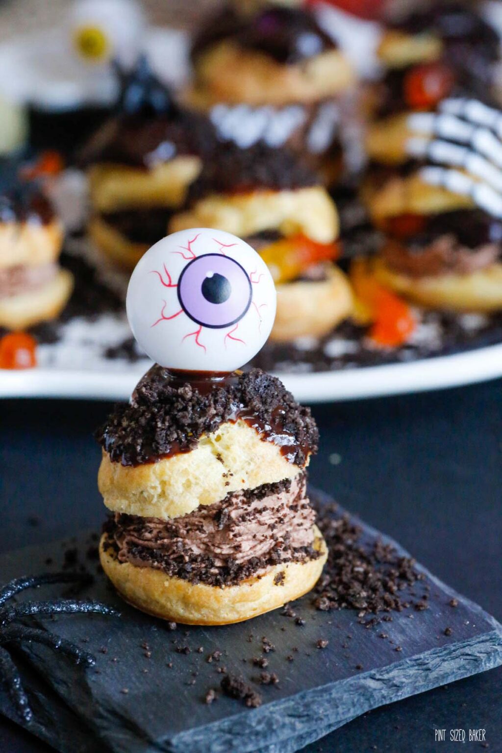 Graveyard Dirt Cream Puffs • Pint Sized Baker