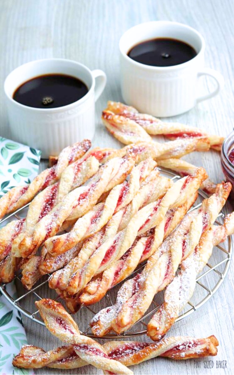 Raspberry Pastry Twists Recipe • Pint Sized Baker